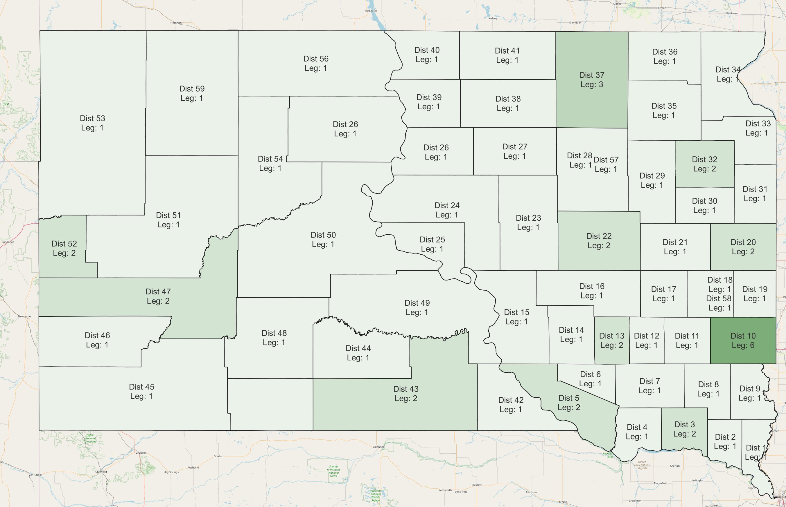 SD Legislative Districts, 1889-2021 – SoDak Governors